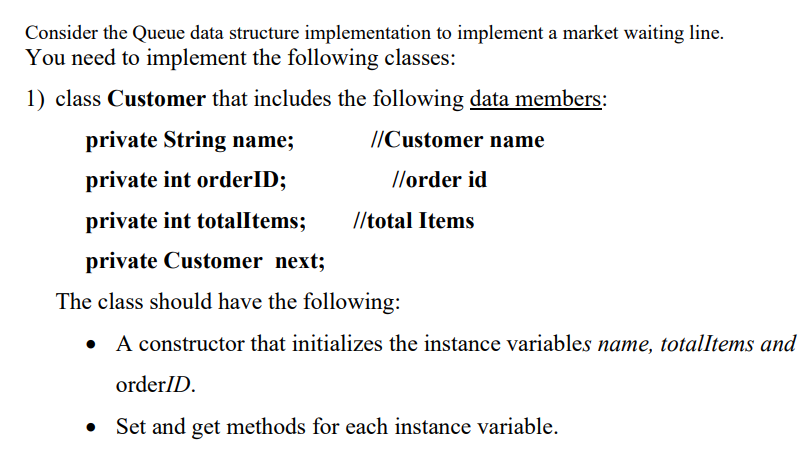Consider the Queue data structure implementation to | Chegg.com