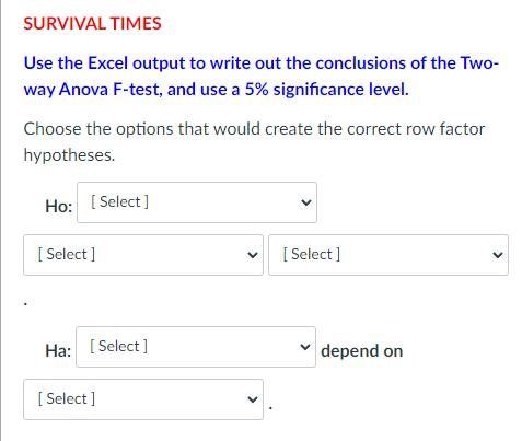 Solved Row factor hypothesis! Options: Ho + HA : | Chegg.com