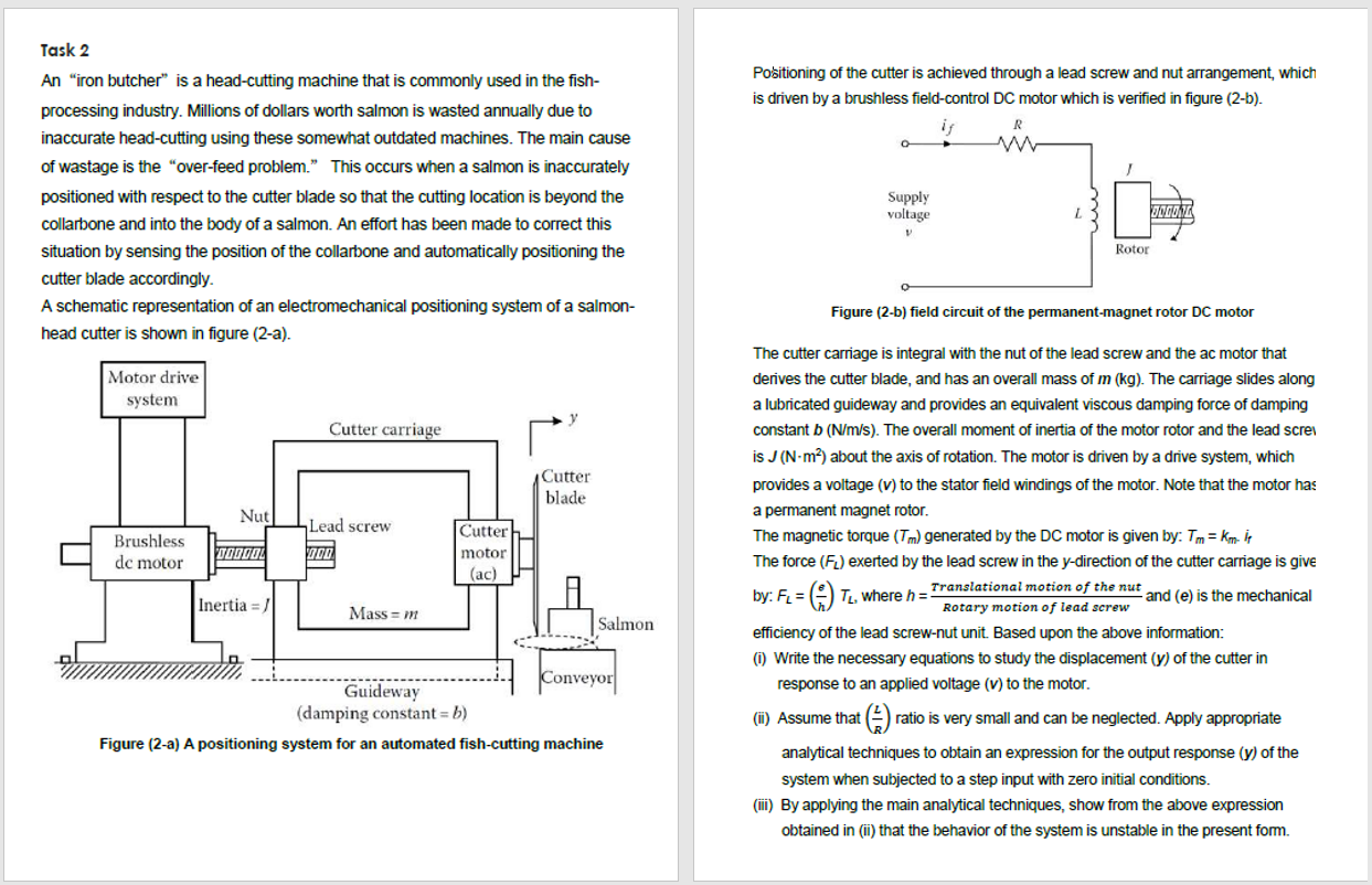 Task 2 Positioning of the cutter is achieved through | Chegg.com