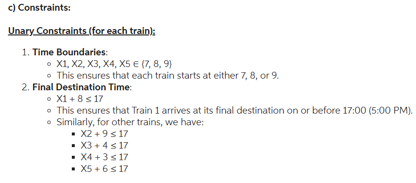 Solved Binary Constraints (for intersecting stations): 1. | Chegg.com