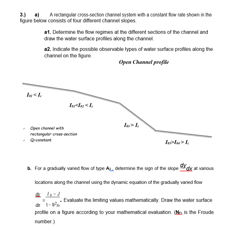Solved 3.) a) A rectangular cross-section channel system | Chegg.com