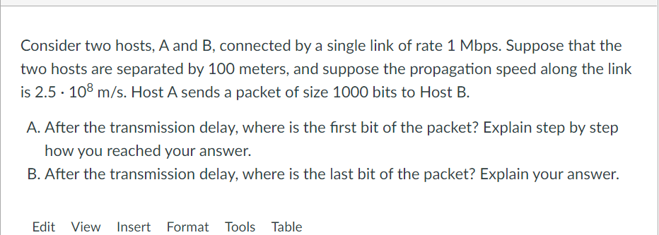 Solved Consider two hosts, A and B, connected by a single | Chegg.com