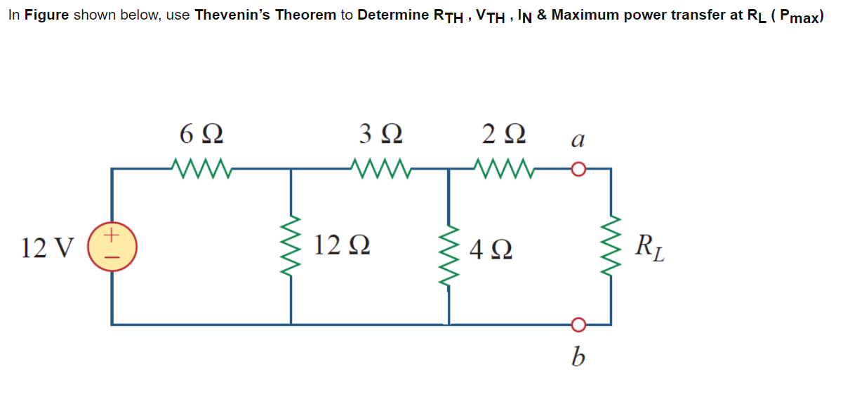 Solved For the circuit below : Use Thevenin's theorem to | Chegg.com