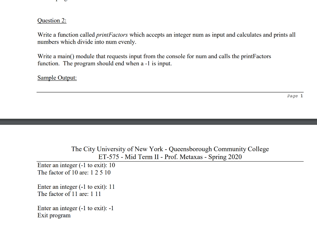 Solved Question 1: Write a program to display the following | Chegg.com
