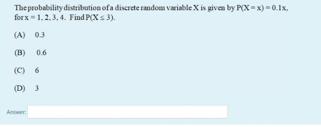 Solved The probability distribution of a discrete random | Chegg.com