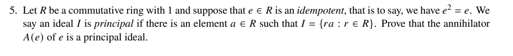 Solved 5. Let R be a commutative ring with 1 and suppose | Chegg.com