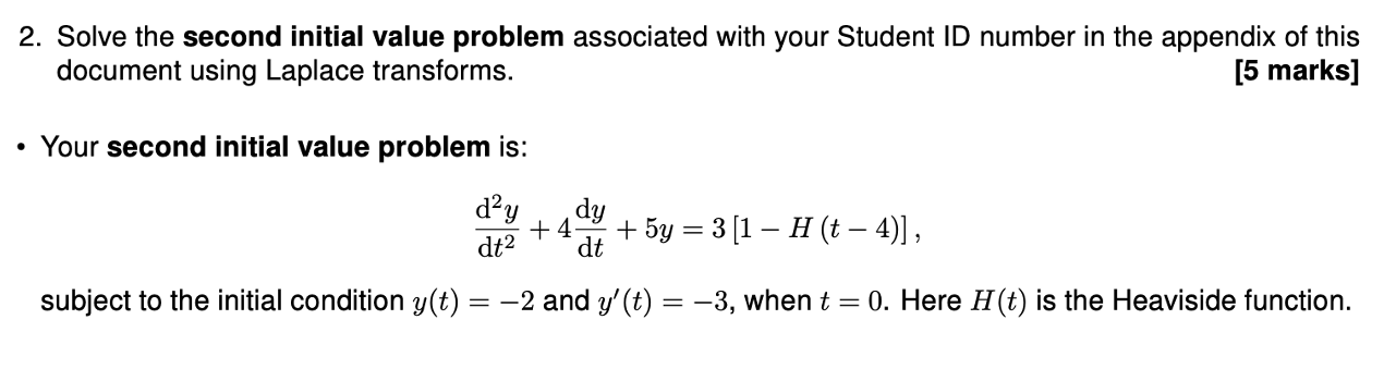 Solved 2. Solve the second initial value problem associated | Chegg.com