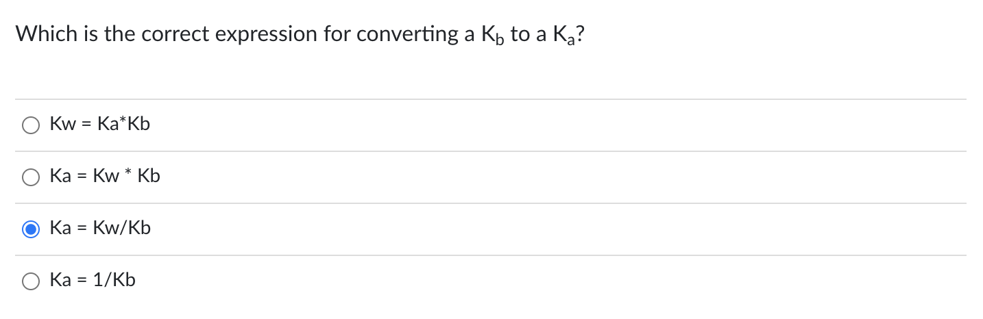 Solved Which is the correct expression for converting a Kp | Chegg.com