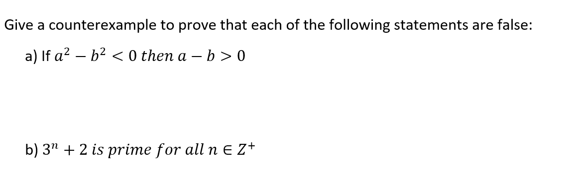 Solved Give a counterexample to prove that each of the | Chegg.com