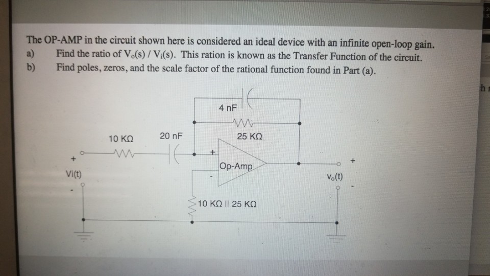 Solved The OP-AMP in the circuit shown here is considered an | Chegg.com