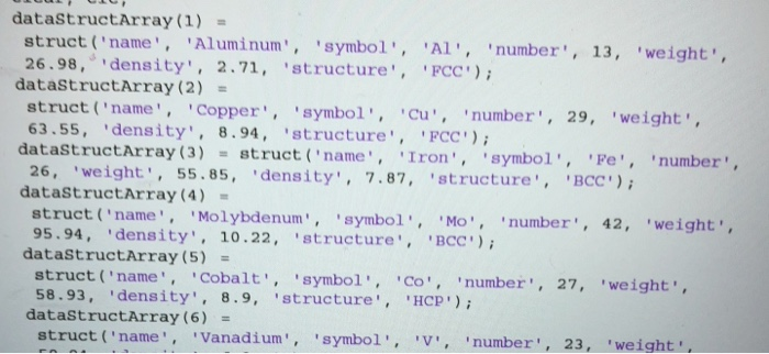 Solved: The First Picture Is My Structure Array For Proble... | Chegg.com