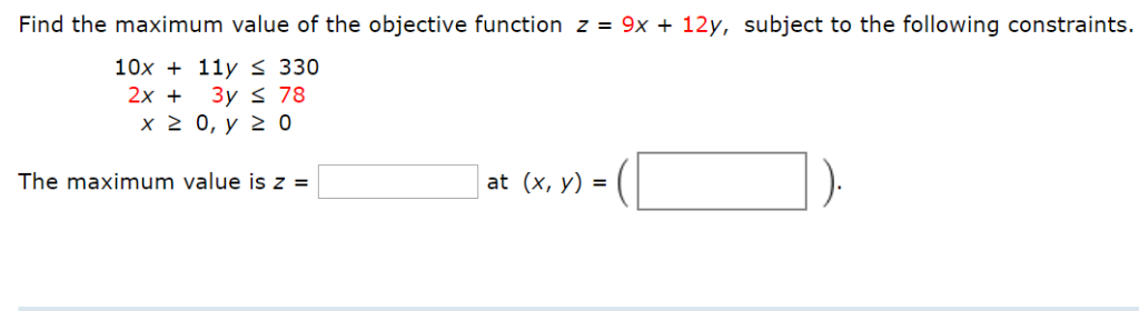 Find Maximum Value Of Objective Function