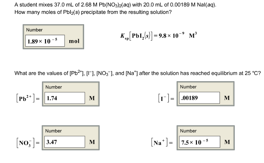 Solved A student mixes 37.0 mL of 2.68 M Pb(NO3)2(aq) with | Chegg.com