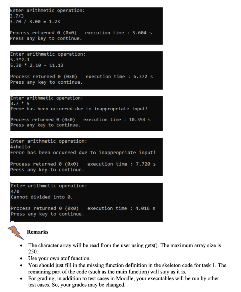 Solved Atof Is A Function In The C Programming Language That