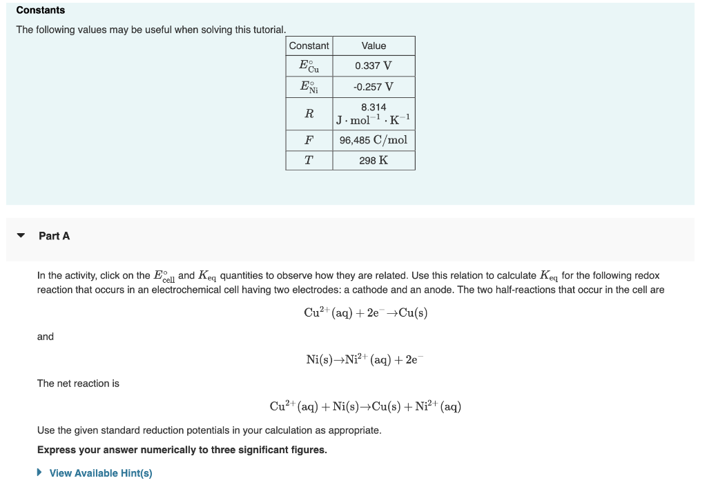 Solved The following values may be useful when solving this | Chegg.com