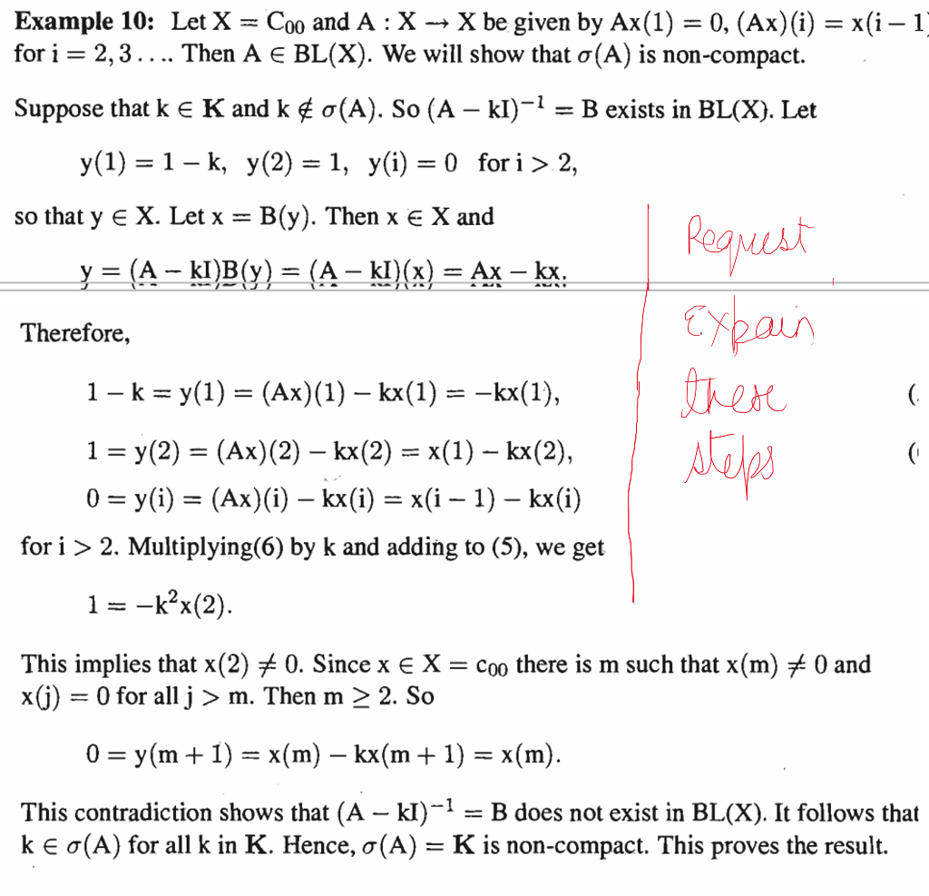 Solved Example 10: Let X=C00 and A:X→X be given by | Chegg.com