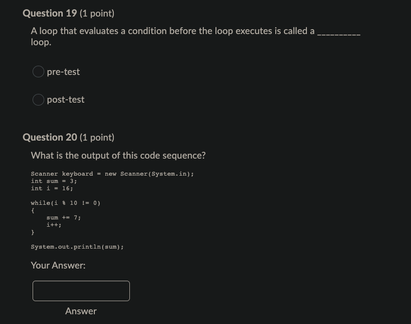 Solved Question 12 (1 point) What is the output of the code | Chegg.com
