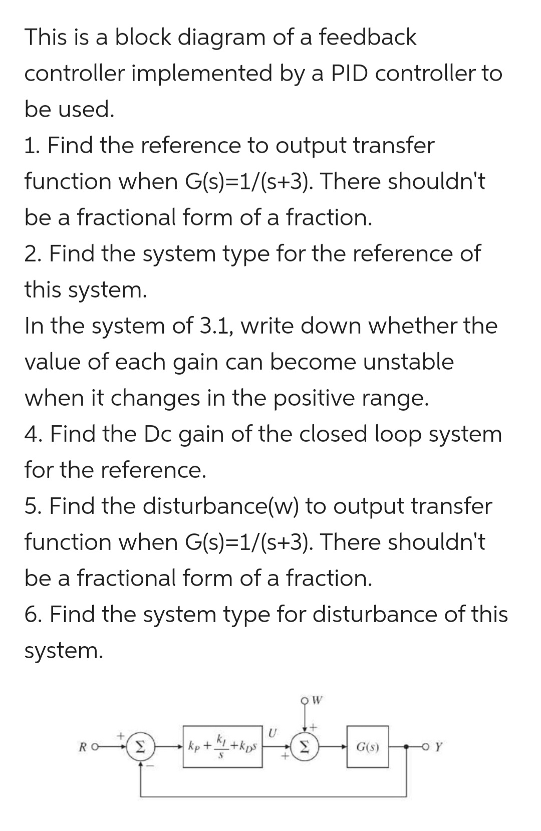 Solved This is a block diagram of a feedback controller | Chegg.com