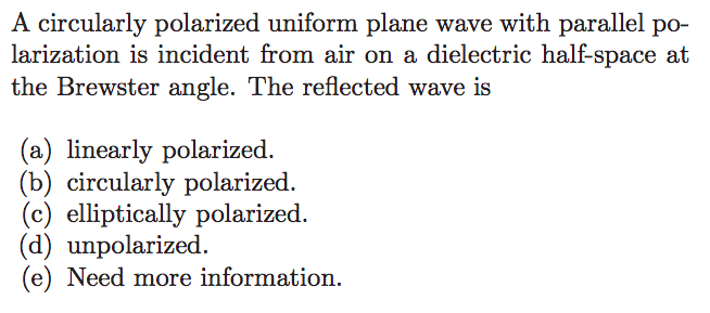 Solved A circularly polarized uniform plane wave with | Chegg.com