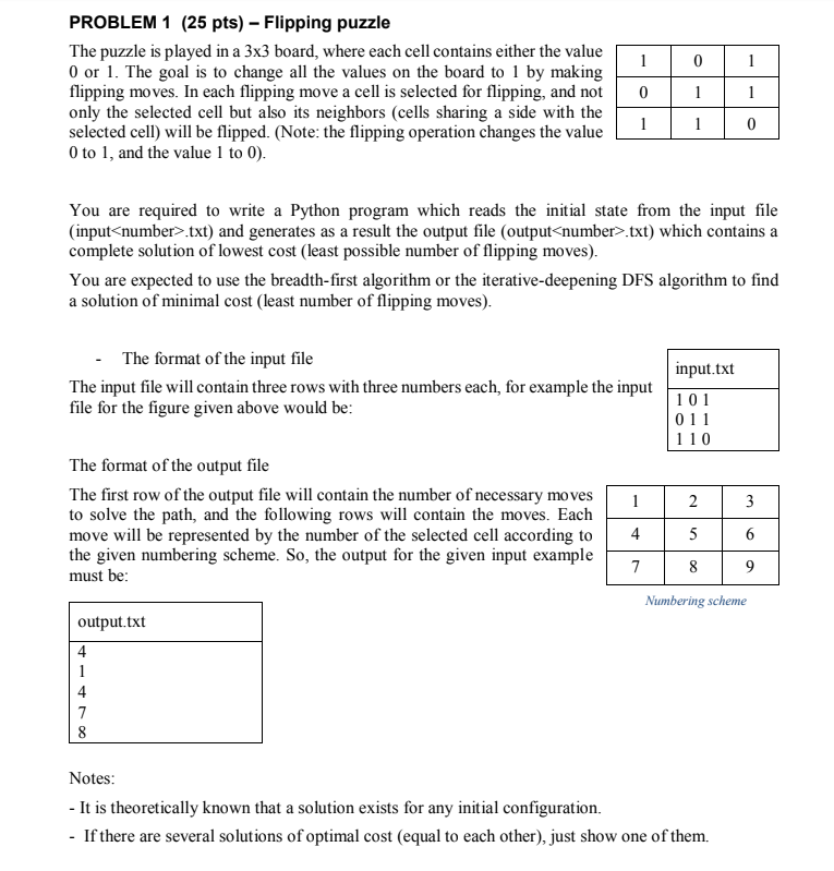 Solved PROBLEM 1 (25 pts) - Flipping puzzle 1 0 1 0 1 The | Chegg.com