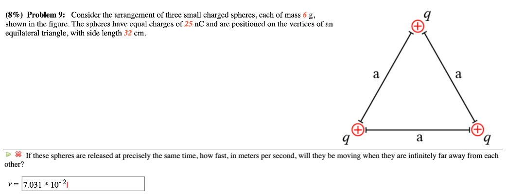 Solved (8%) Problem 9: Consider the arrangement of three | Chegg.com
