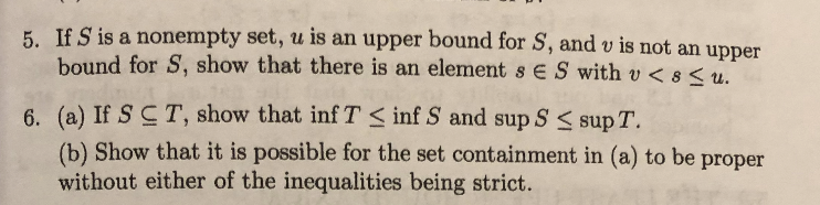 Solved 5. If S is a nonempty set, u is an upper bound for S, | Chegg.com