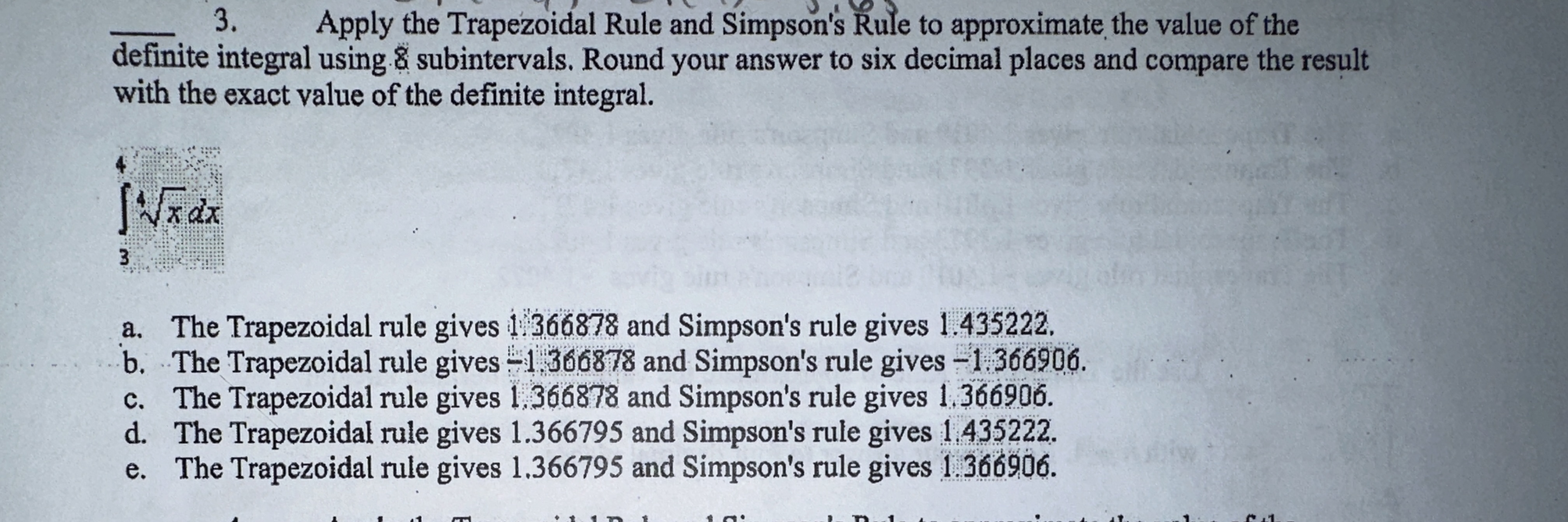 Solved 3. Apply the Trapezoidal Rule and Simpson's Rule to | Chegg.com