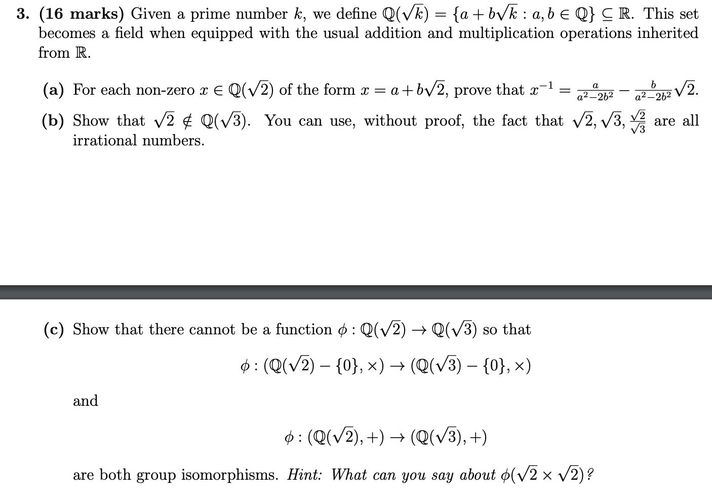 Solved = 3. (16 marks) Given a prime number k, we define | Chegg.com