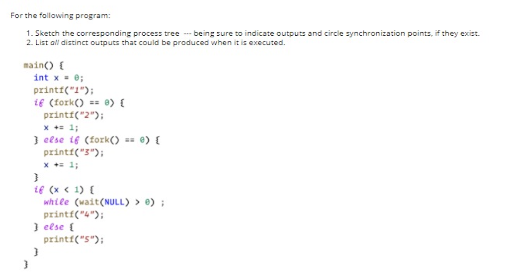 Solved For the following program: 1. Sketch the | Chegg.com