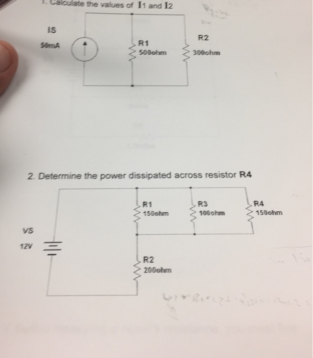 Solved Calculate the values of I1 and 12 I IS R2 R1 500ohm | Chegg.com