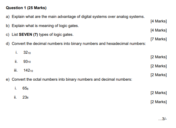 Solved Question 1 (25 Marks) a) Explain what are the main | Chegg.com