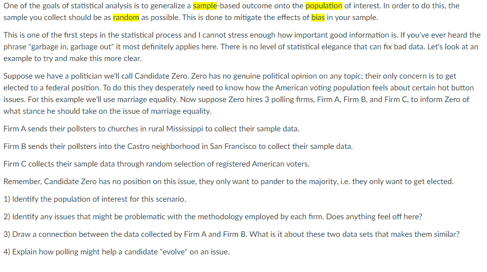 One of the goals of statistical analysis is to | Chegg.com