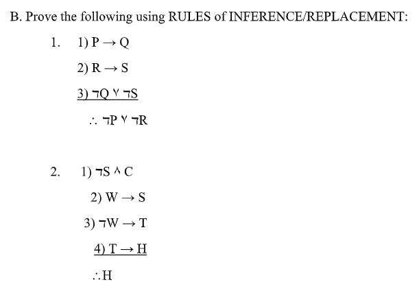 Solved B. Prove the following using RULES of | Chegg.com