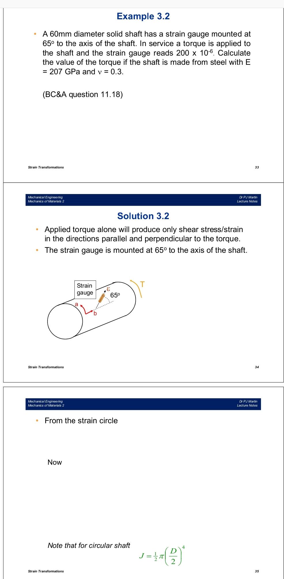 Solved - A 60mm diameter solid shaft has a strain gauge | Chegg.com