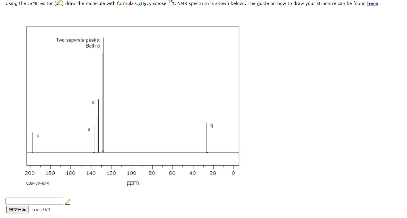 Solved Using the JSME editor ( ) draw the molecule with | Chegg.com