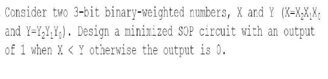 Solved Consider two 3-bit binary-weighted numbers, X and Y | Chegg.com