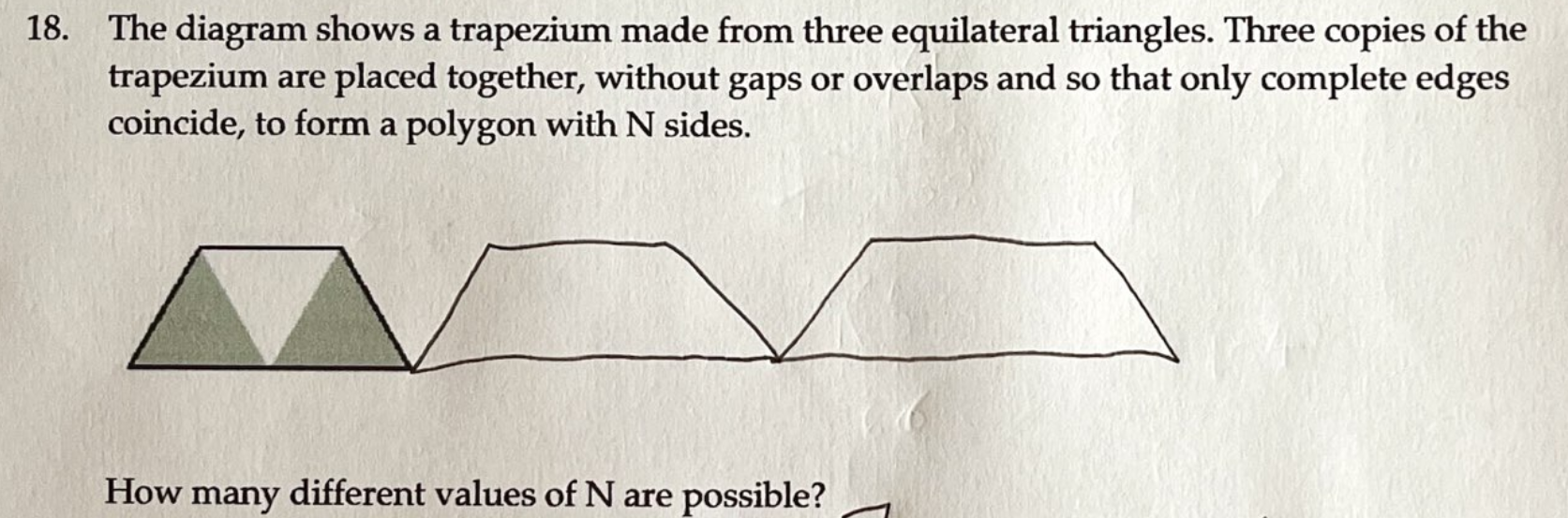 Solved The diagram shows a trapezium made from three | Chegg.com