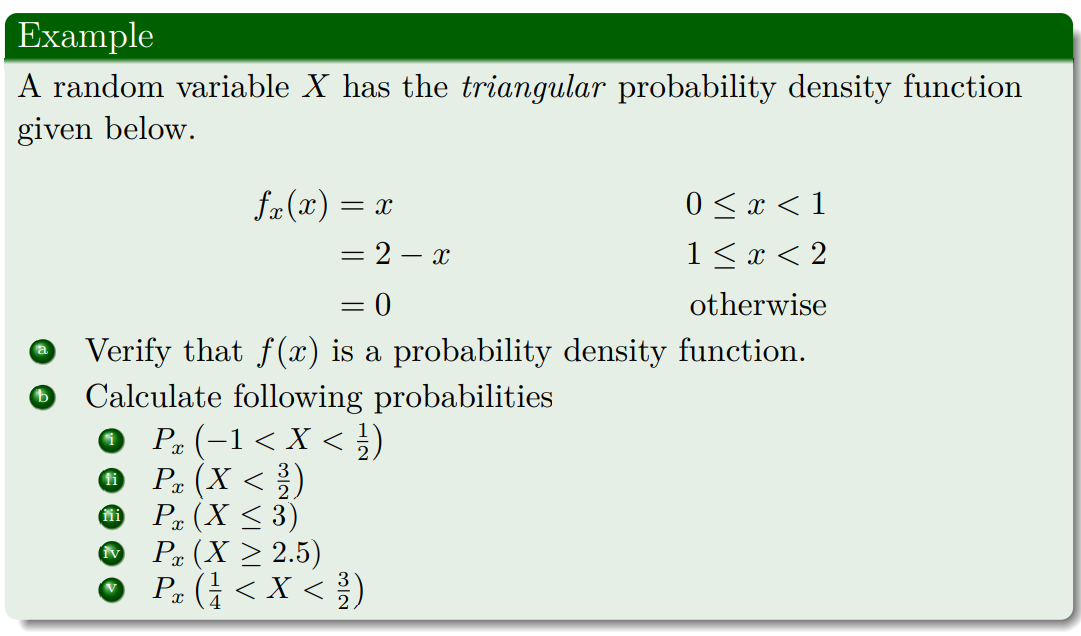 Solved Example A random variable X has the triangular | Chegg.com