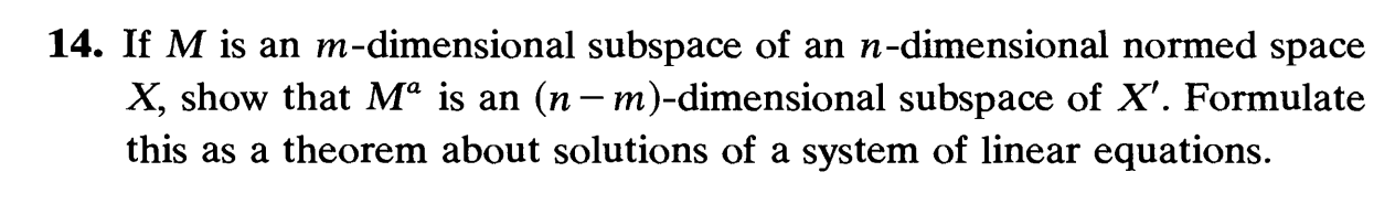 Solved 14. If M is an m-dimensional subspace of an | Chegg.com