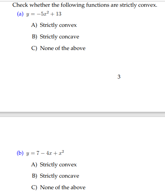 Solved Check Whether The Following Functions Are Strictly 2272