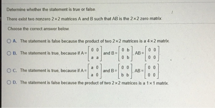 Solved Determine whether the statement is true or false | Chegg.com