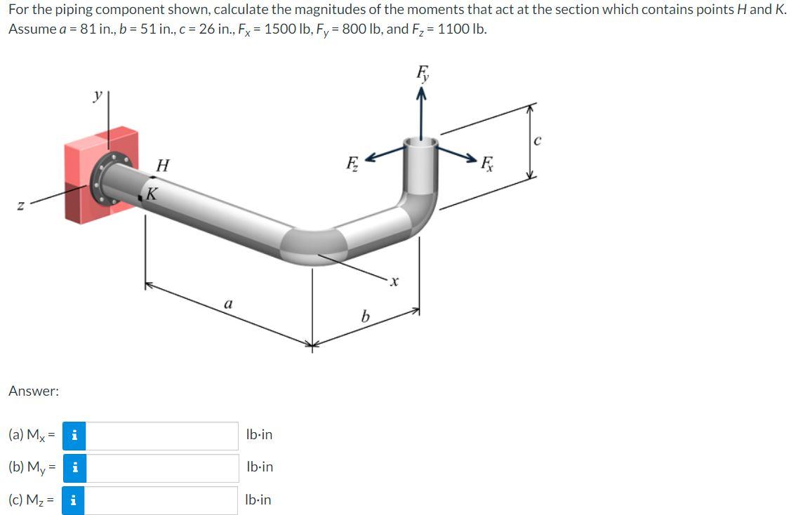 Solved For the piping component shown, calculate the | Chegg.com