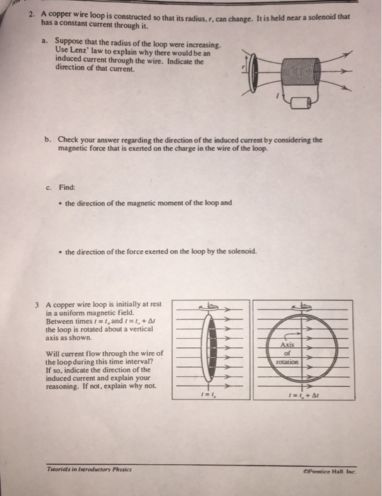 Solved A copper wire loop is constructed so that its | Chegg.com