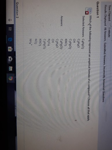 Solved Time Elapsed Results Displayed All Answers, Submitted | Chegg.com