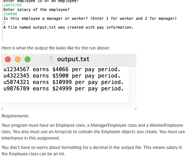 Solved OBJECTIVES 1. Use OO inheritance. 2. Use method | Chegg.com