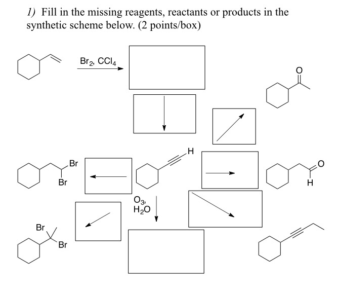 Solved 1) Fill in the missing reagents, reactants or | Chegg.com