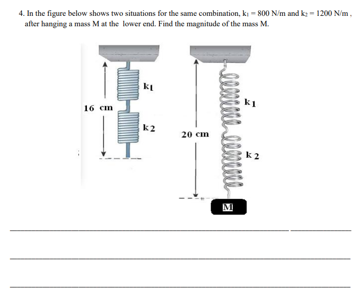 Solved Questions: 1. A spring of force constant 10000 | Chegg.com