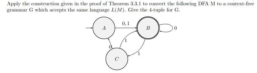Solved Apply the construction given in the proof of Theorem | Chegg.com