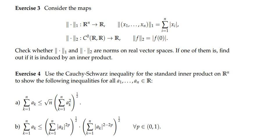 Solved Exercise 3 Consider the maps 11 i=1 II. | 1 :R" + R, | Chegg.com