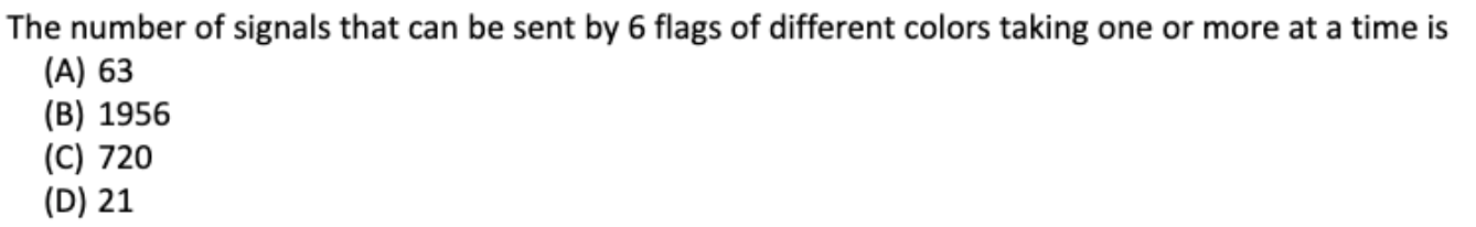 Solved The number of signals that can be sent by 6 flags of | Chegg.com